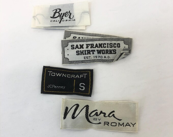 Small Lot of 20 Black/white 1970s/80s Vintage Clothing Labels for ...