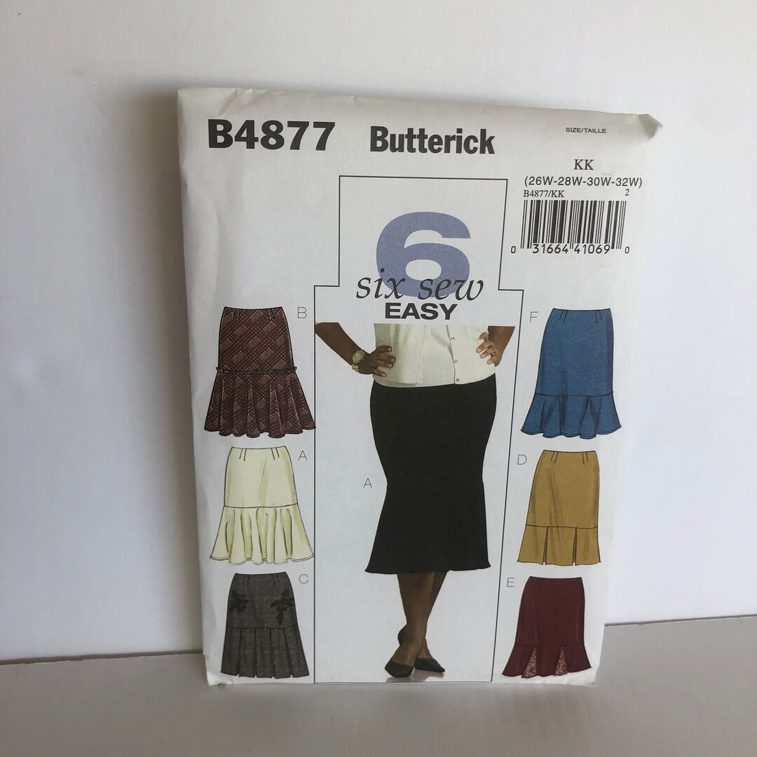 Six Skirt Sewing Patterns, Butterick B4877, Six Sew Easy, Ruffle Skirt ...