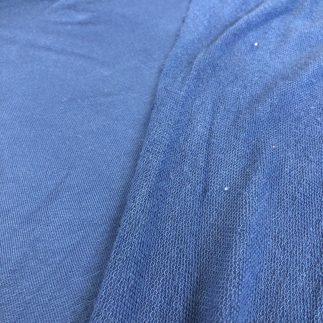 Blue Loopback French Terry Jersey Fabric, Lightweight Stretch Jersey ...