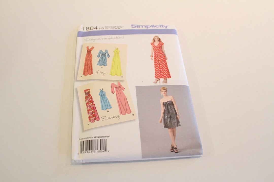 Simplicity 1804 Knit Dress Pattern, Day to Evening Knit Dresses Pattern ...