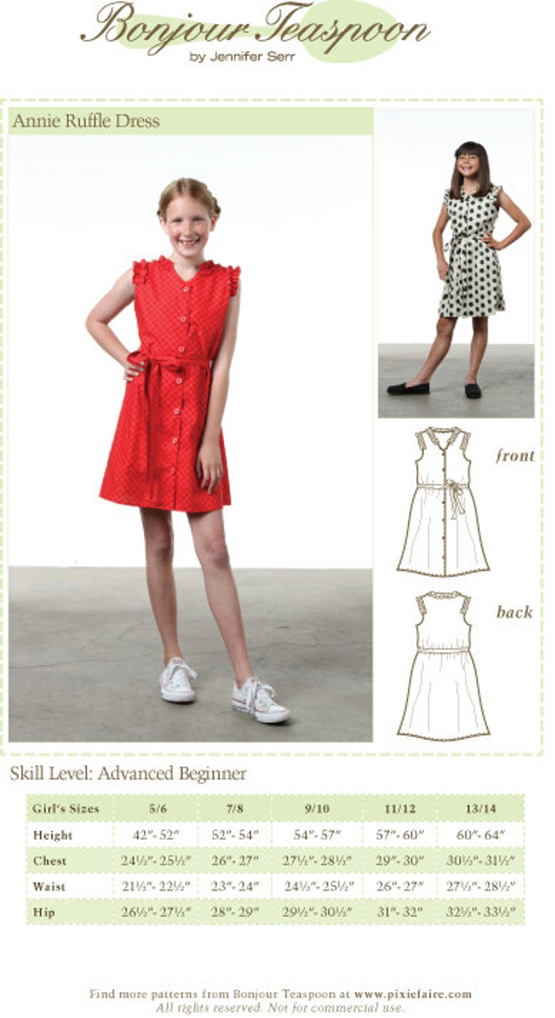 Girls Dress Sewing Pattern, Tween Dress Sewing Pattern, Tween Ruffle ...