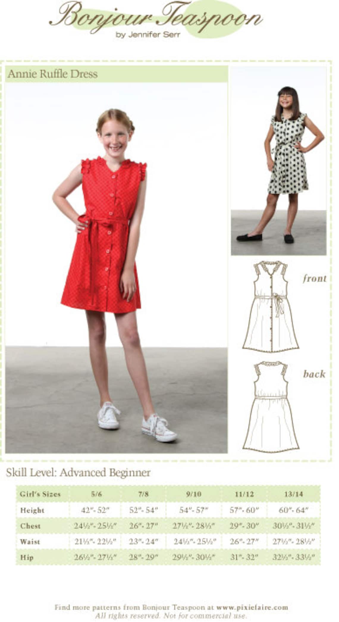 Girls Dress Sewing Pattern Tween Dress Sewing Pattern Tween - Etsy