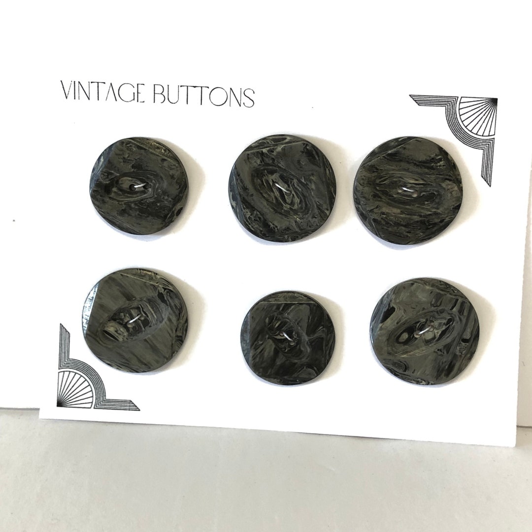 6 Vintage Mottled Gray Plastic Buttons, Diamond Center, 1 1/4" - Etsy