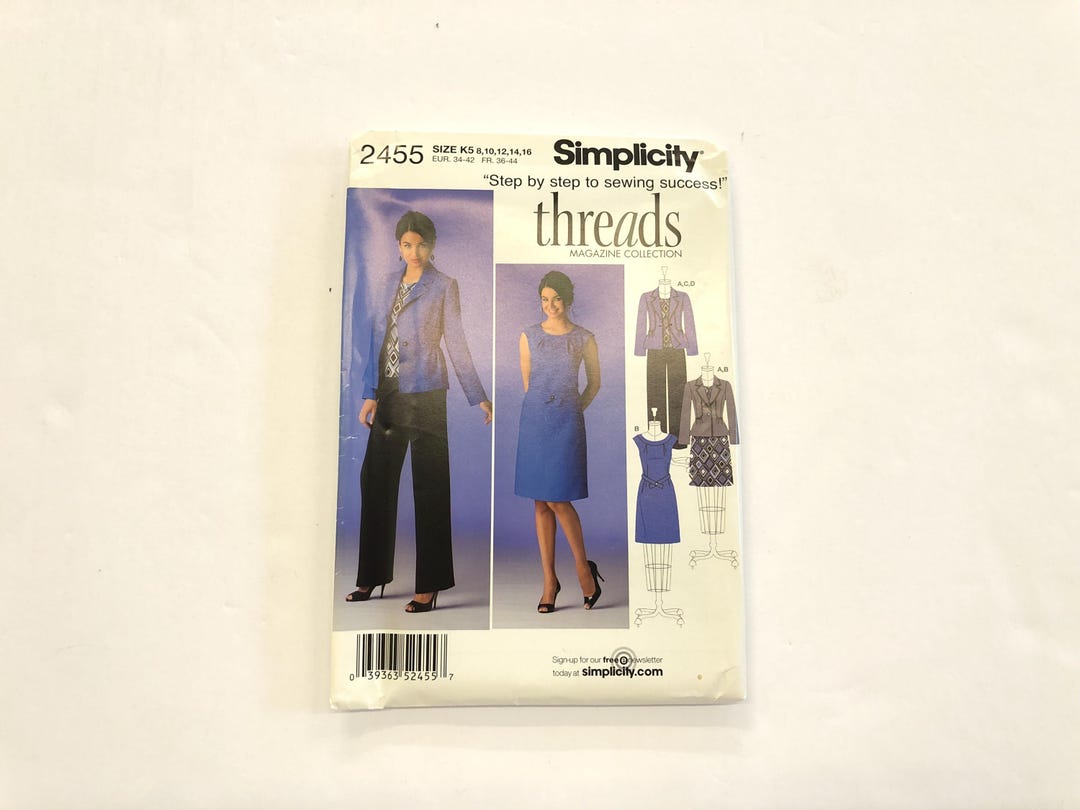 Simplicity Threads Sewing Pattern 2455, Misses' Dress or Top, Pants and ...