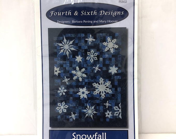 Snowfall Quilt Sewing Pattern Featuring Snowflakes by Fourth & Sixth ...