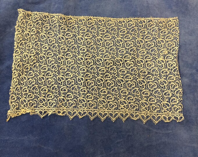 Vintage Bobbin Lace Sample, Beige Floral Lace, Ivory Flat Lace, Wedding ...