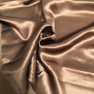 Chocolate Brown Silk Satin Fabric, Lightweight Silk Lining De-stash ...