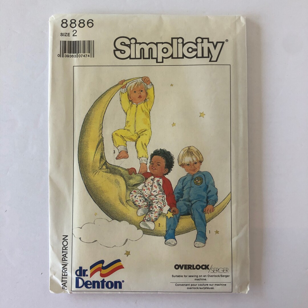 Vintage Baby's Sleeper Pattern, Simplicity 8886, Dr. Denton, Vintage ...