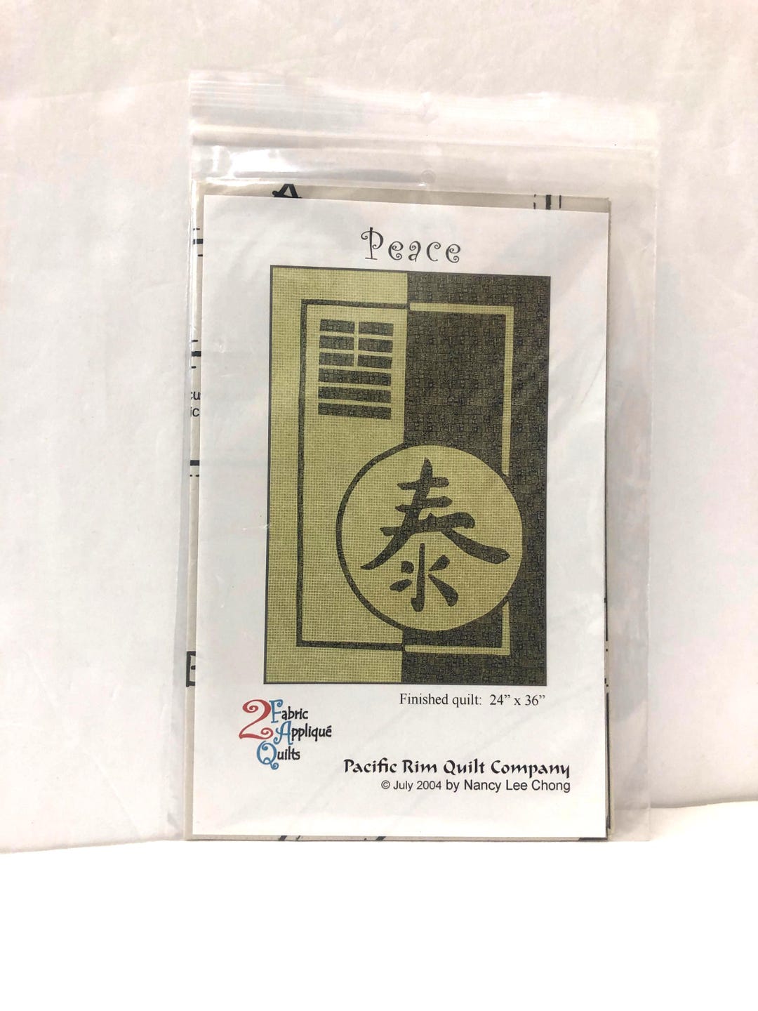 Peace Sewing Pattern by 2 Fabric Applique Quilts and Pacific Rim Quilt ...