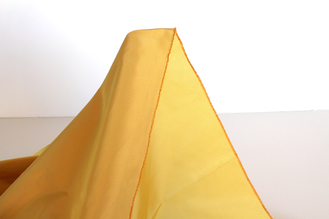 Bright Mustard Yellow Crisp Shiny Cross Dye Iridescent Taffeta Fabric ...