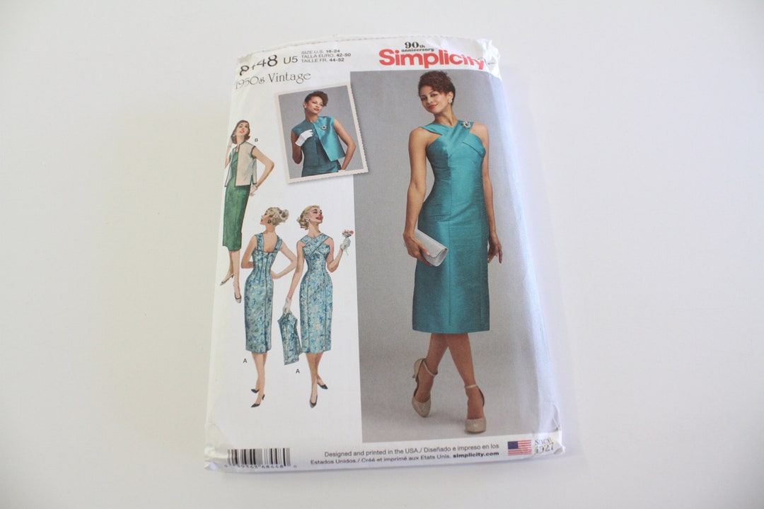 Vintage Reproduction 1950's Dress Pattern, Simplicity 8448, Vintage ...