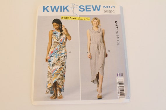 Kwik Sew 4171 Draped Knit Dress Sewing Pattern. Kwik Sew Dress - Etsy