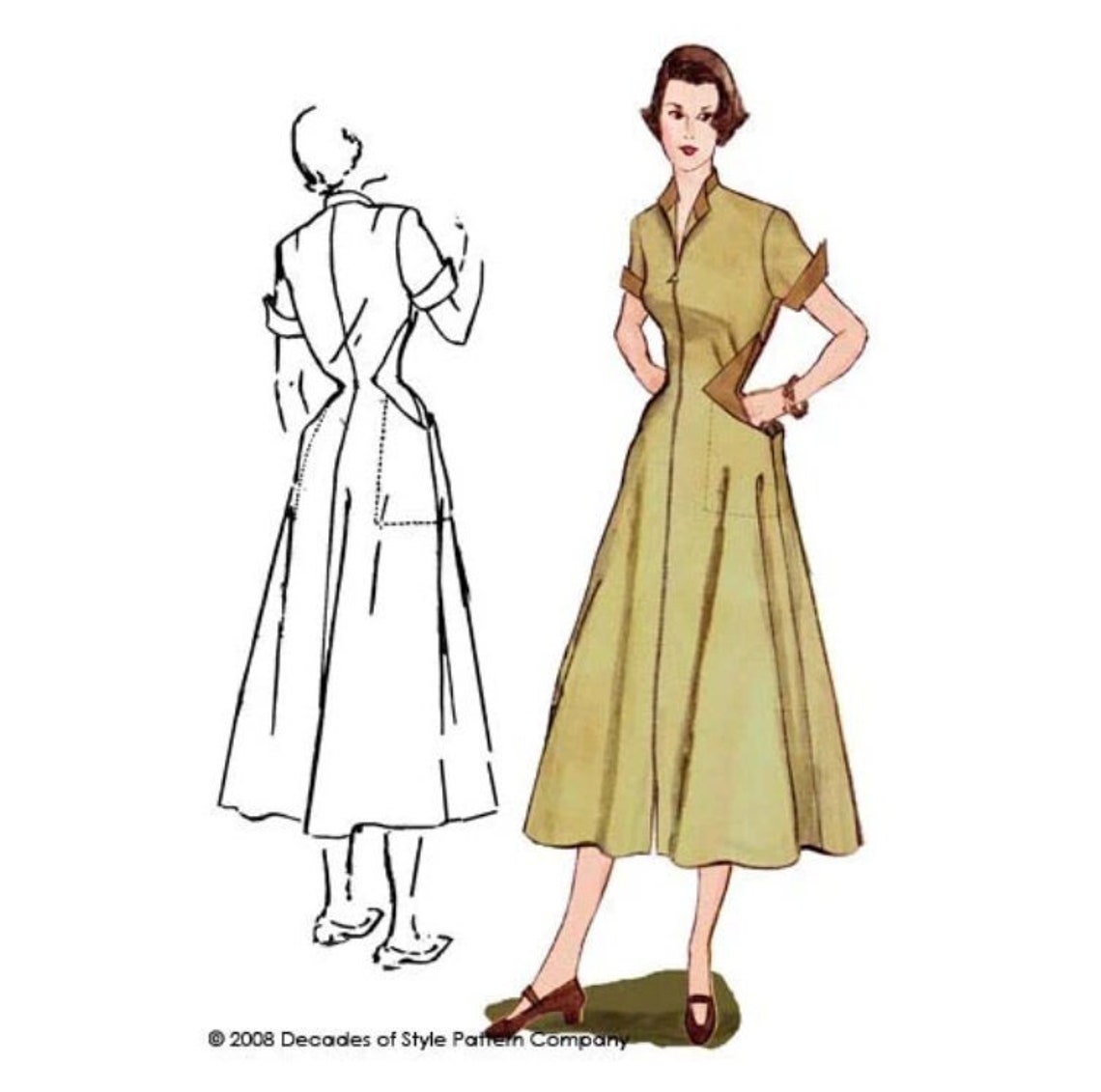 1950's Diamond Dress Pattern From Decades of Style, Decades of Style ...