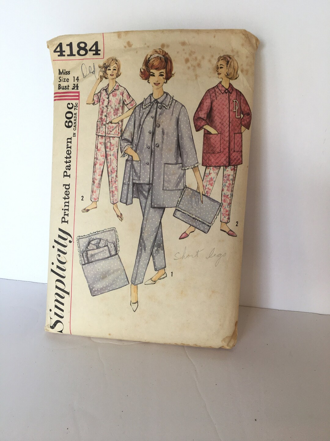 Vintage 1960's Misses' and Women's Pajamas, 1960's Vintage Simplicity ...