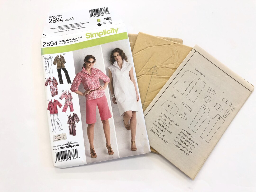 Simplicity Sewing Pattern 2894, Misses'/women's Dress/tunic and Pants ...
