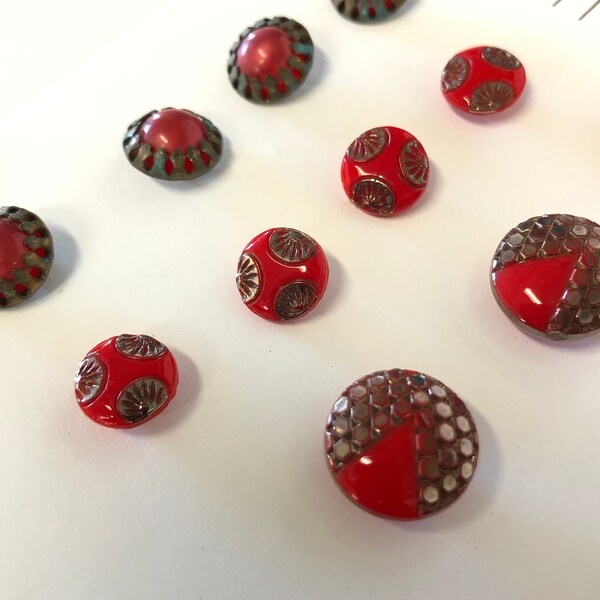 Antique Glass Buttons - Etsy
