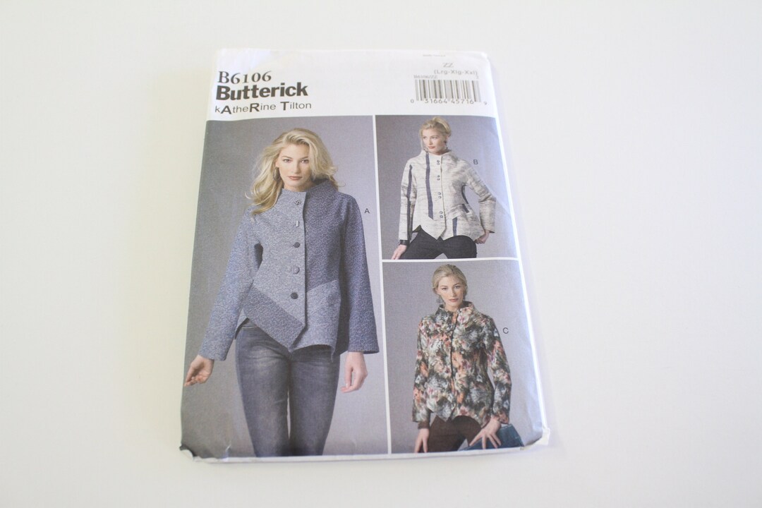 Butterick B6106 Sewing Pattern, Asymmetric Jacket Pattern, Katherine ...