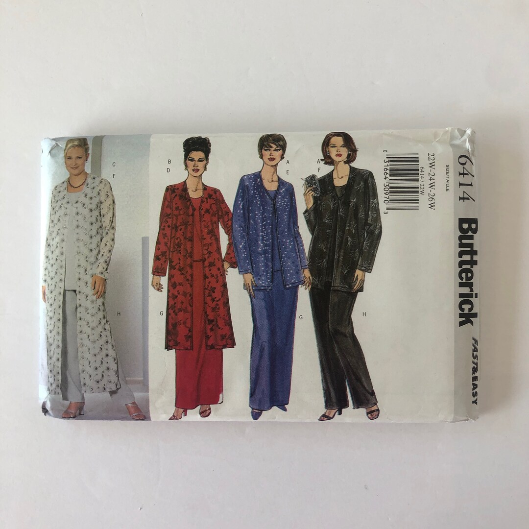 Wardrobe Sewing Pattern, Butterick 6414, 90s Butterick Pattern, Vintage ...