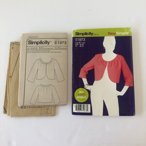 Women's Jacket Sewing Pattern, Simplicity E1973, Shrug Pattern ...