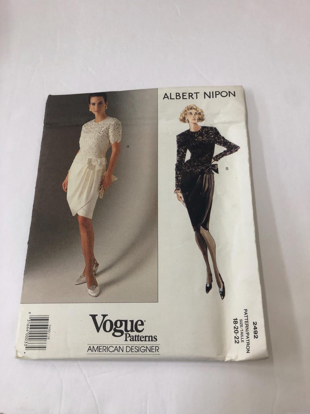 Vogue 2492 Misses' Dress and Top Uncut Sewing Pattern, Size 18-20-22 ...