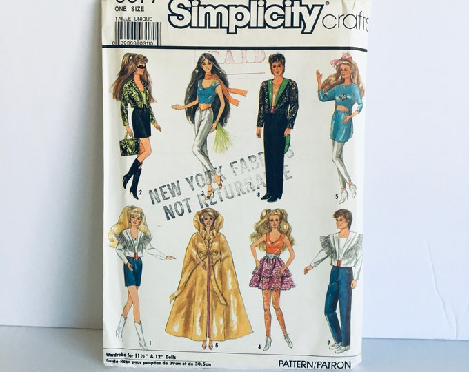 Simplicity 8377 Doll Clothes Pattern, Sewing Pattern for 11.5 Doll ...