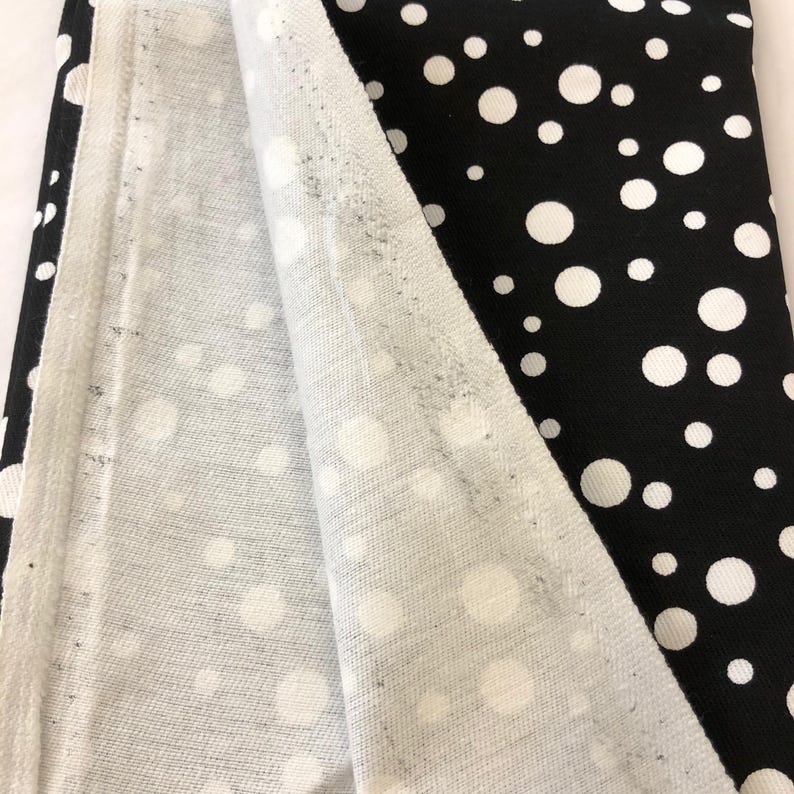Black & White Polka Dot Fabric, Printed Stretch Twill Dots De-stash ...