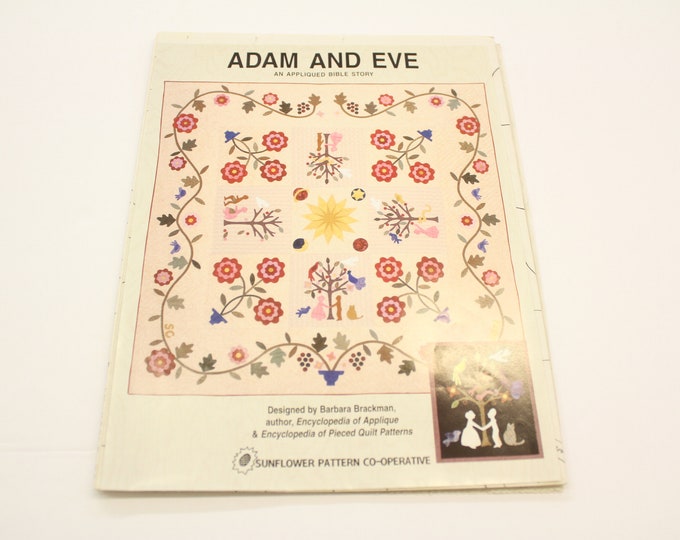 Adam and Eve Quilt Pattern, Applique Quilt Pattern, Designed by Barbara ...