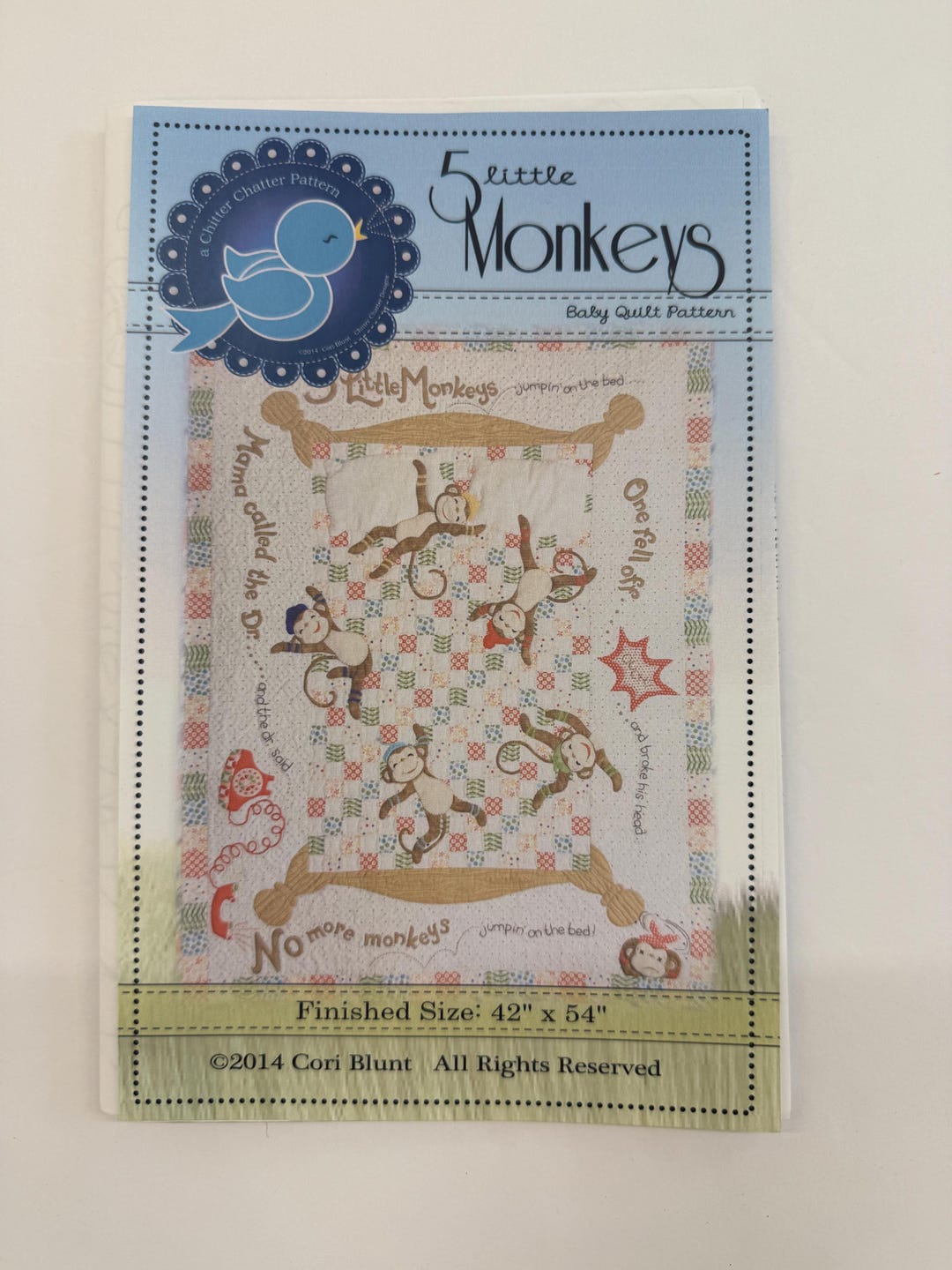 Quilting Pattern, 5 Little Monkeys Baby Quilt Pattern, Chitter Chatter ...