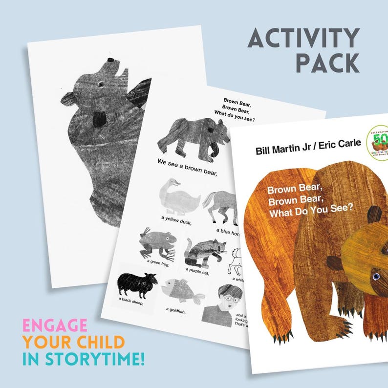 Brown Bear Activity Pack, Coloring & Painting Templates (digital ...