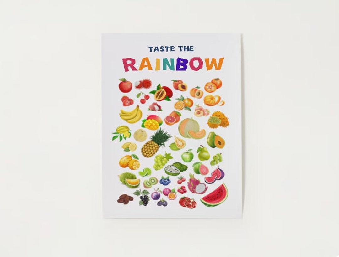 Taste the Rainbow Fruit A3 Poster and A4 Checklist - Etsy