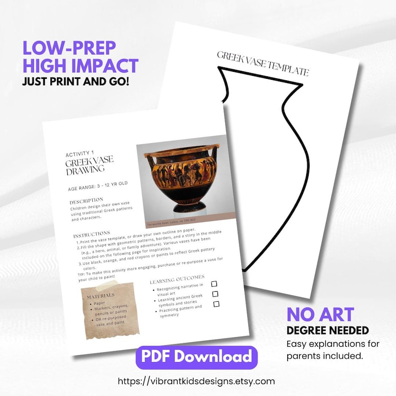 Ancient Greek Art History for Kids: Printable Activity Pack (PDF ...