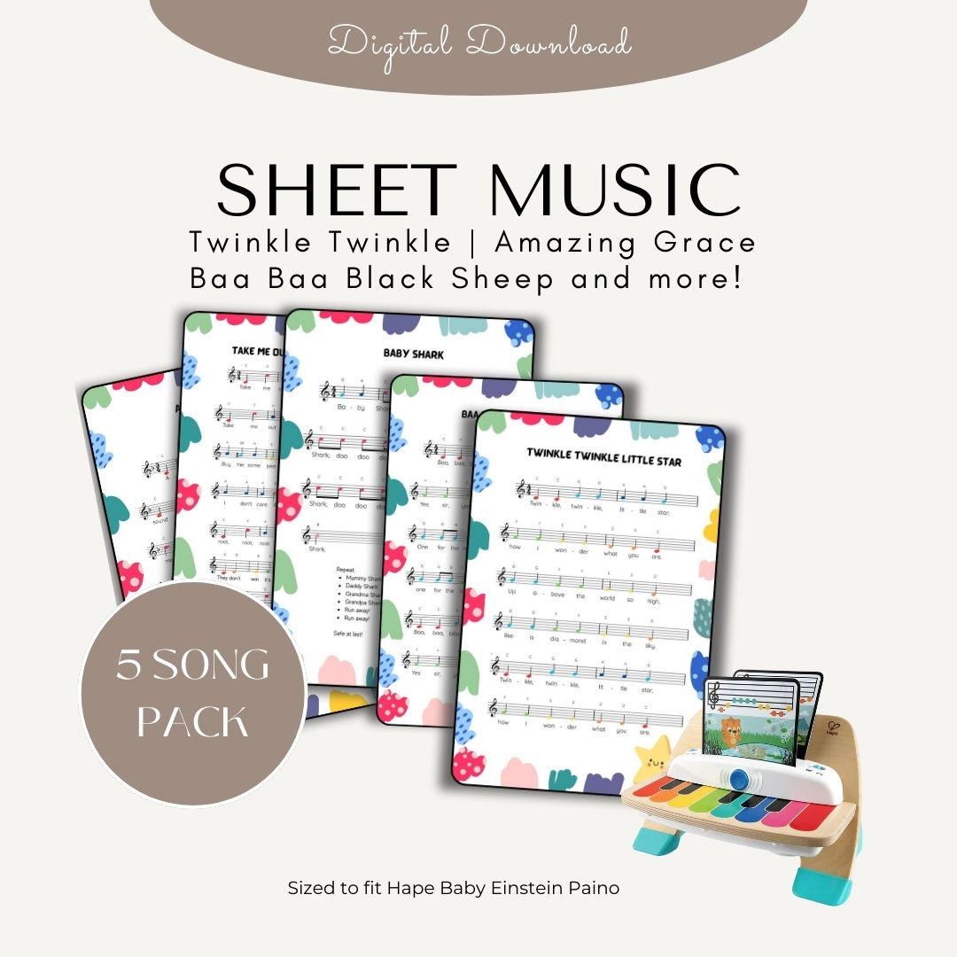 Easy Sheet Music for Baby Einstein Piano - FIVE SONG PACK - Etsy