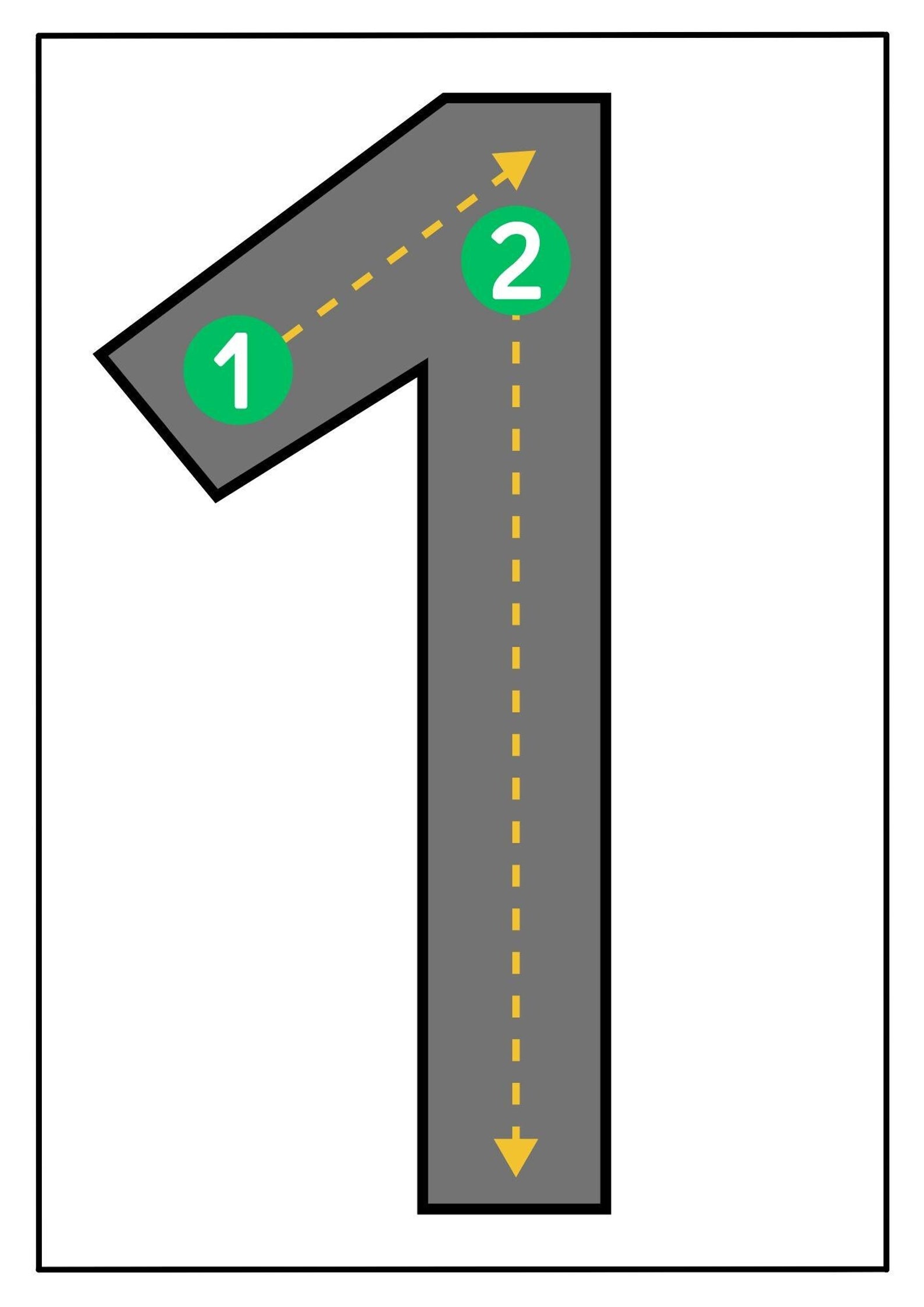 Race Track Numbers, Learn to Write 1-9 and Recognize Numbers - Etsy