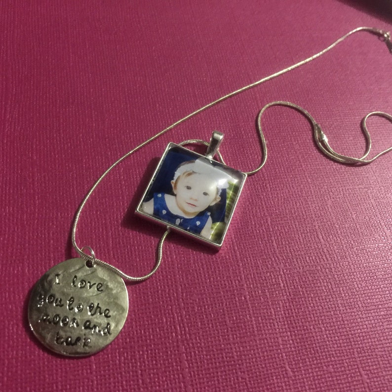 Custom Silver Plated Photo Pendant - Etsy