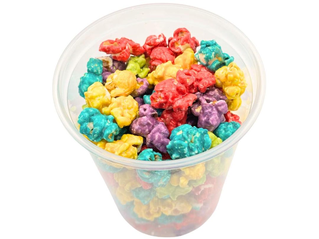 Rainbow Coated Popcorn 5.6oz, Colorful Snack, Sweet Popcorn, Party ...