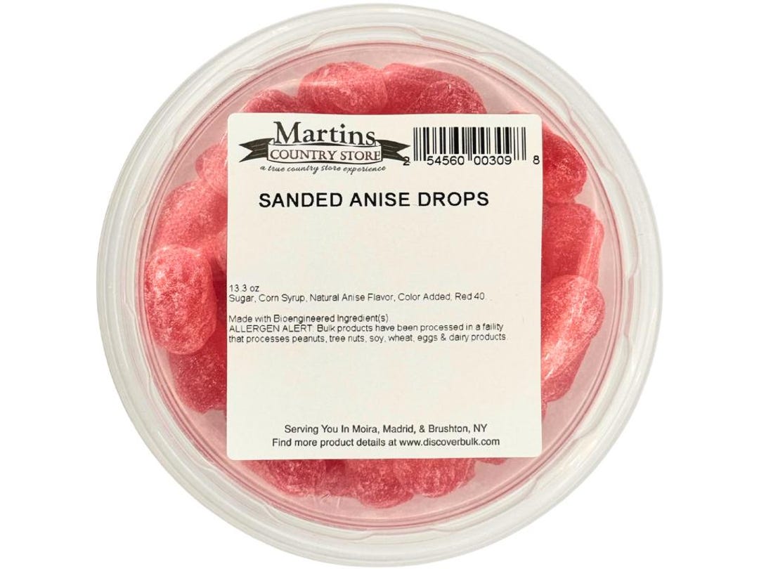Sanded Anise Drops 13.3oz, Old-fashioned Candy, Hard Candy, Bulk Candy ...