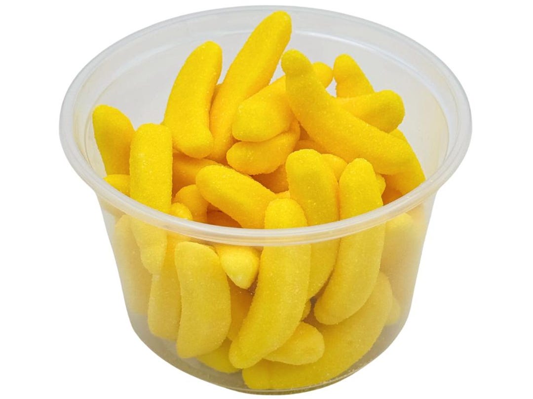 Yellow Banana Gummies 8.8oz, Chewy Fruit Candy, Fun Party Snack ...