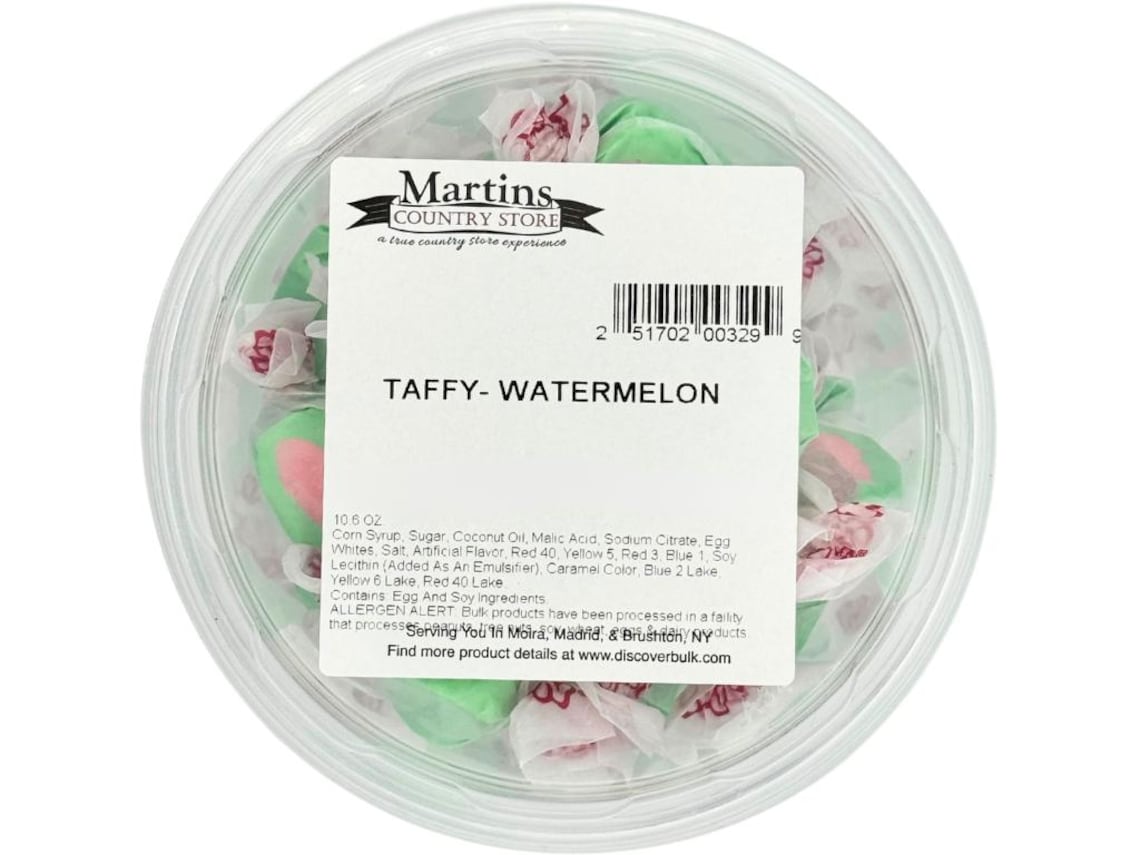 Watermelon Taffy Candy 10.6oz Pack, Delicious Fruit Flavor, Chewy Taffy ...