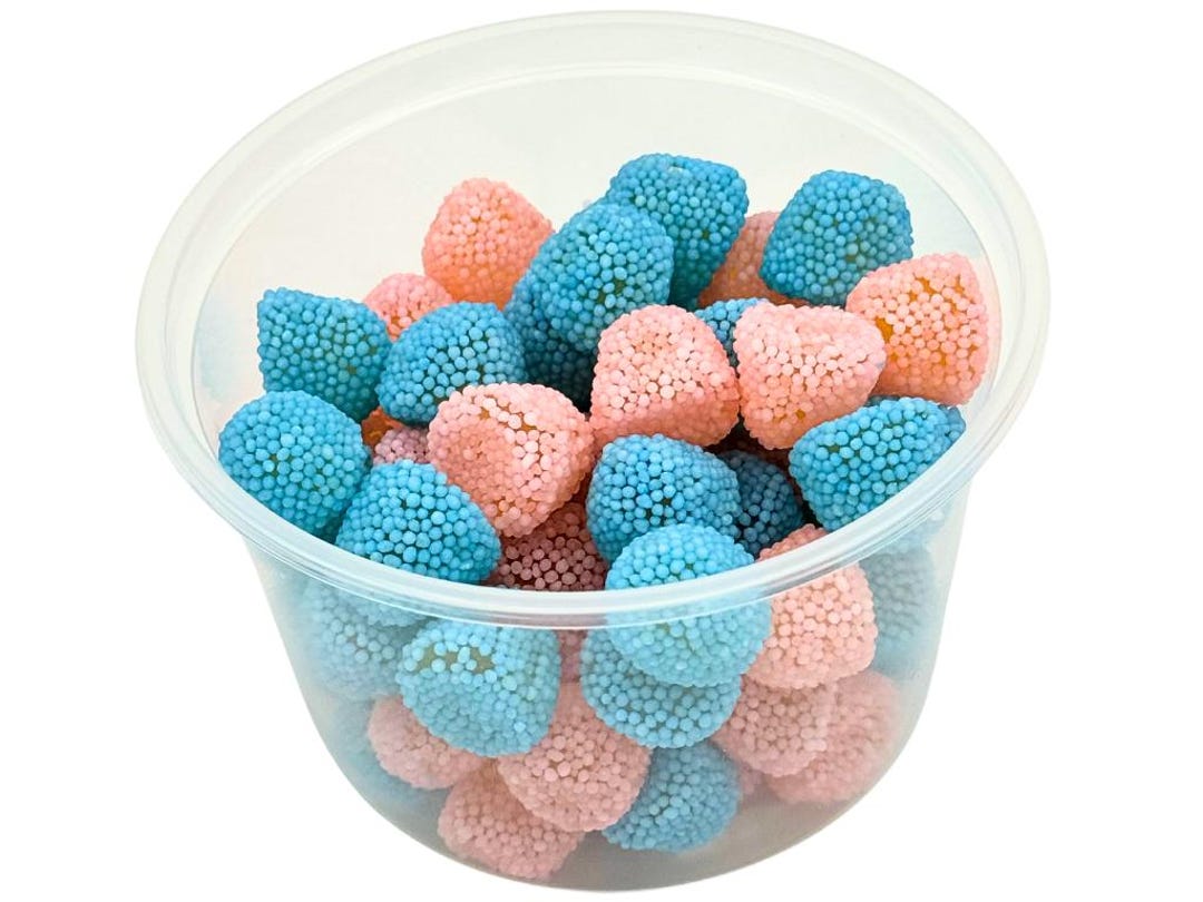 Blue & Pink Gummy Berries 11.7oz Pack, Assorted Fruit Flavors, Sweet ...