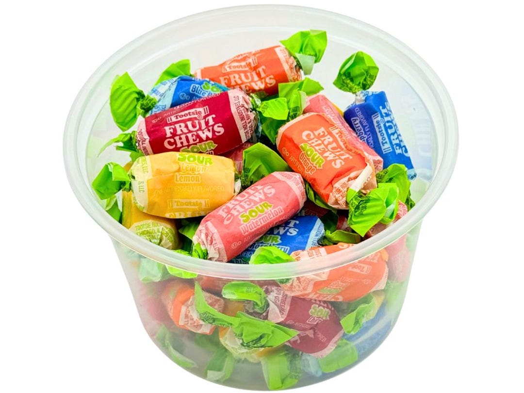 Sour Fruit Tootsie Chews 9.6oz Mix, Chewy Candy Bag, Assorted Flavors ...