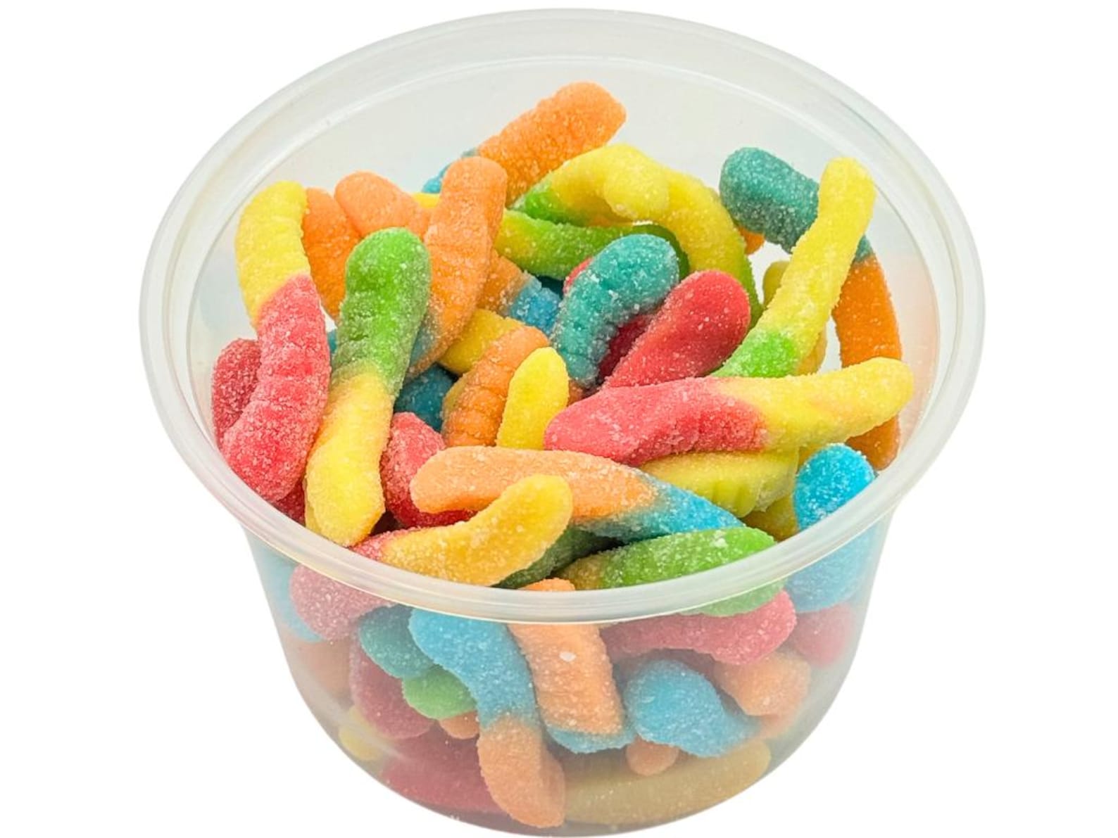 Neon Gummy Worms 11.4oz, Mini Sour Gummies, Rainbow Candy Worms, Sweet ...