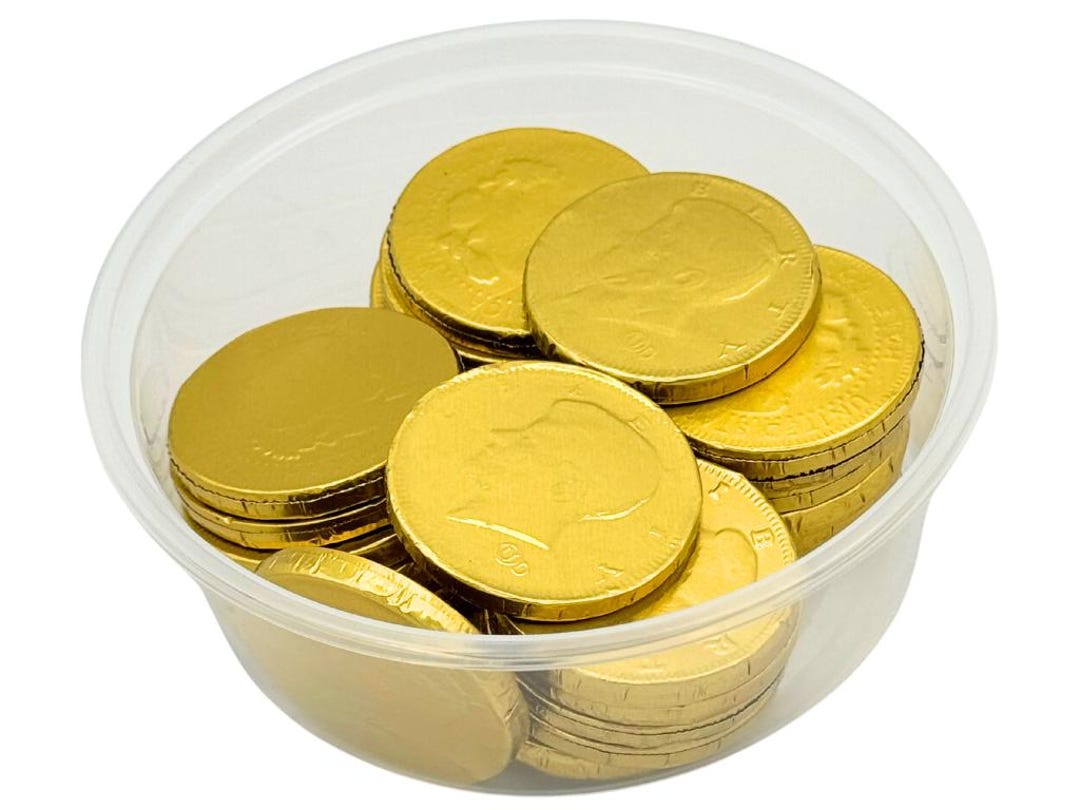 Chocolate Half Dollar Coins 6.4oz, American Candy, Milk Chocolate Coins ...