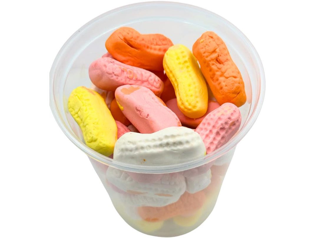 Mixed Fruit Flavored Circus Peanuts 11.4oz, Chewy Peanut Candy, Retro ...