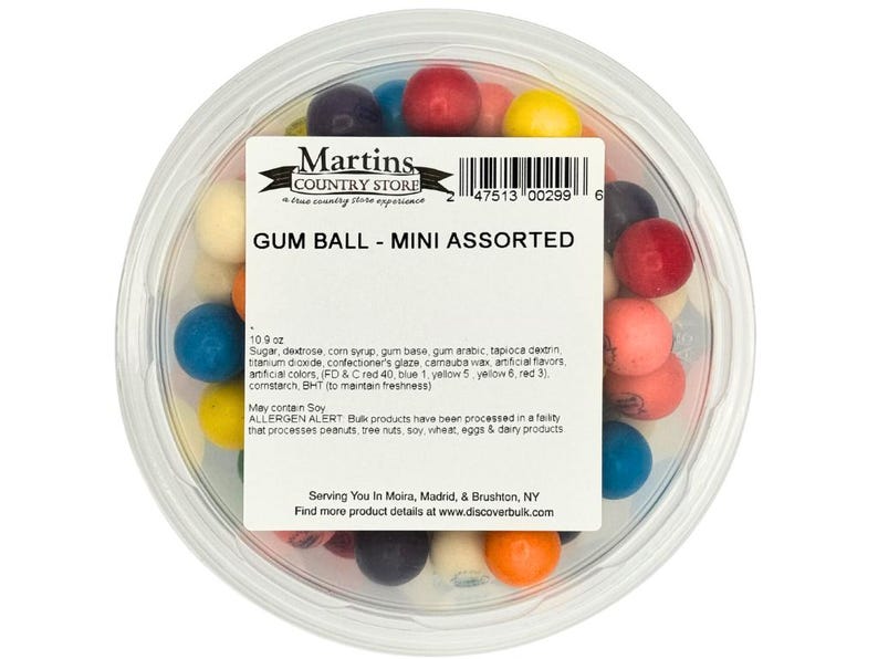 Colorful Mini Gumballs 10.9oz, Small Gum Ball Candy, Kids Party Favor ...