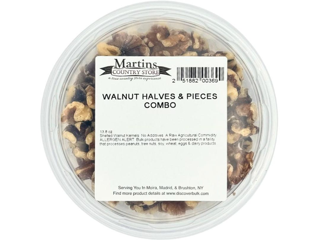 13.8oz Bag of Walnut Halves and Pieces, Fresh Nuts for Snacking, Baking ...