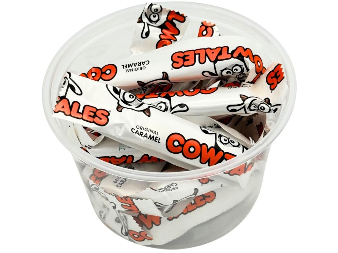6.2oz Mini Caramel Cow Tales, Chewy Candy Sticks, Individually Wrapped ...
