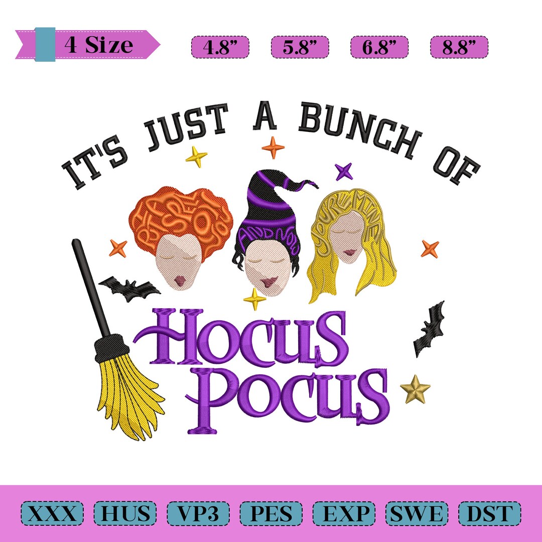 It's Just a Bunch of Hocus Pocus Embroidery Designs, Hocus Pocus ...