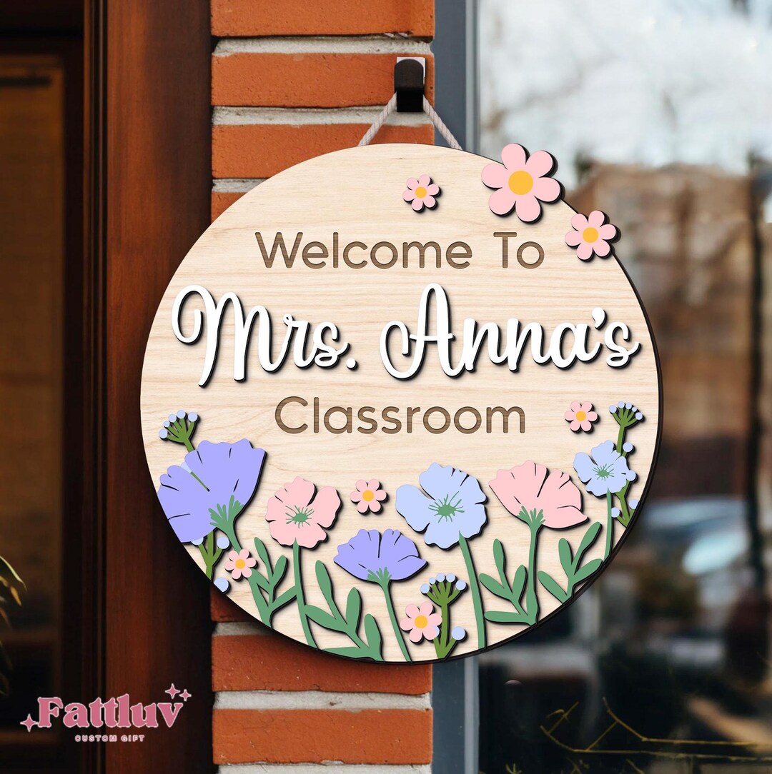 Personalized 3D Teacher Door Sign, Teacher Door Hanger, Classroom Decor ...