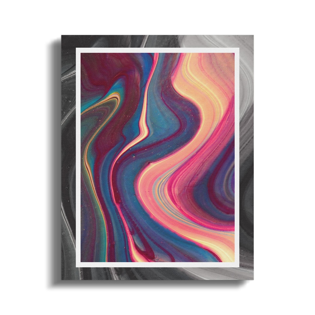 Abstract Swirls Canvas Wrap, Modern Art Print, Colorful Home Decor ...