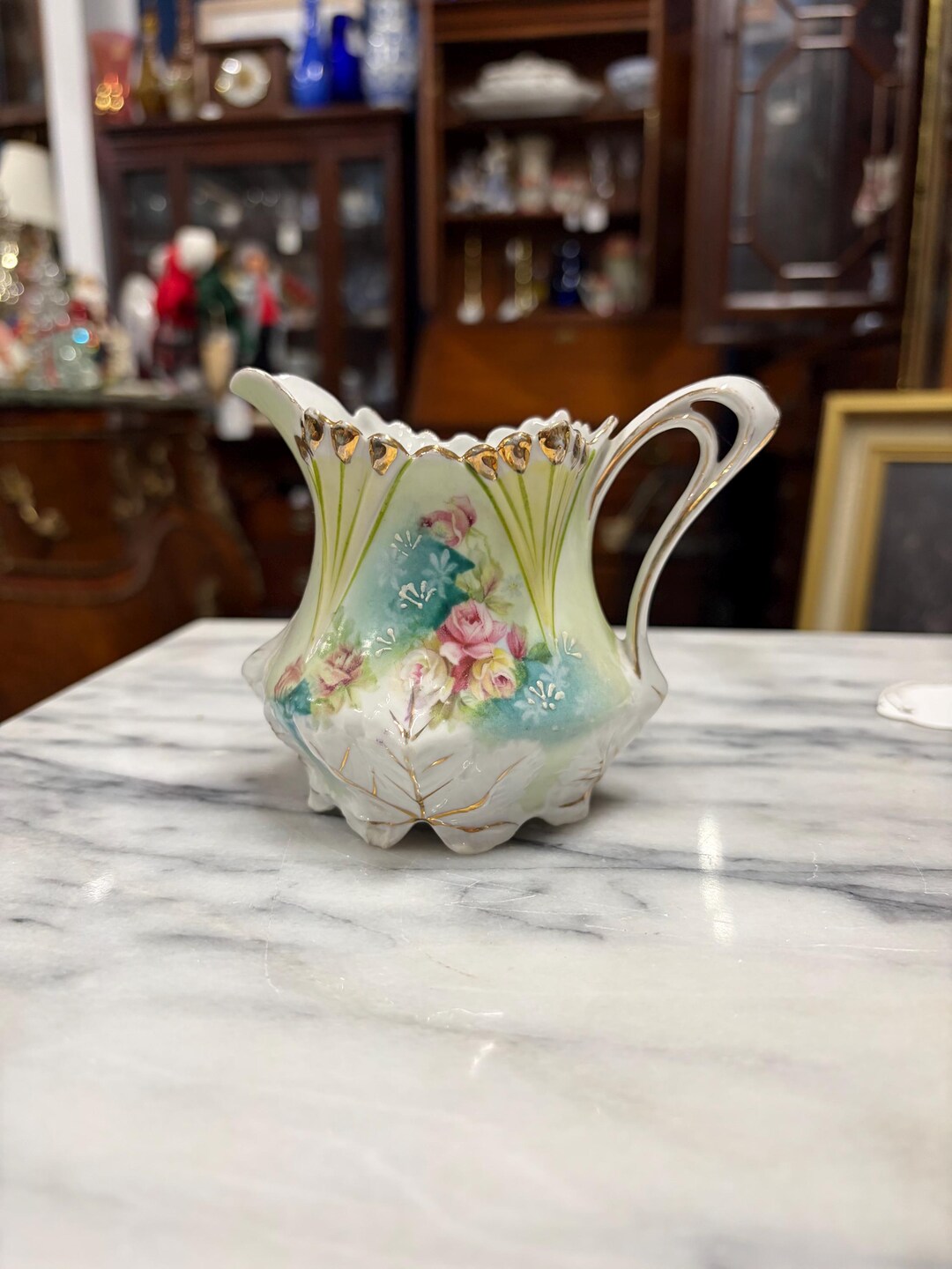 Antique Royal Vienna, R S Prussia (?) Hand Painted Pink, Cream and Teal ...